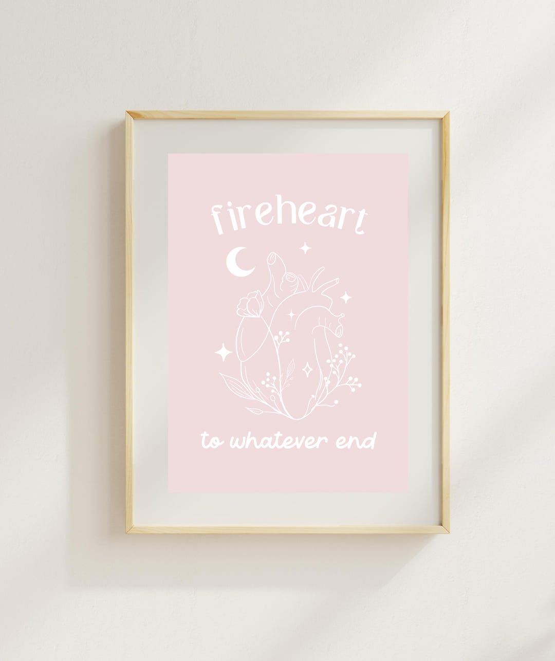Fireheart Art Print | Romantasy Readers Print | Bookish Art Print ...