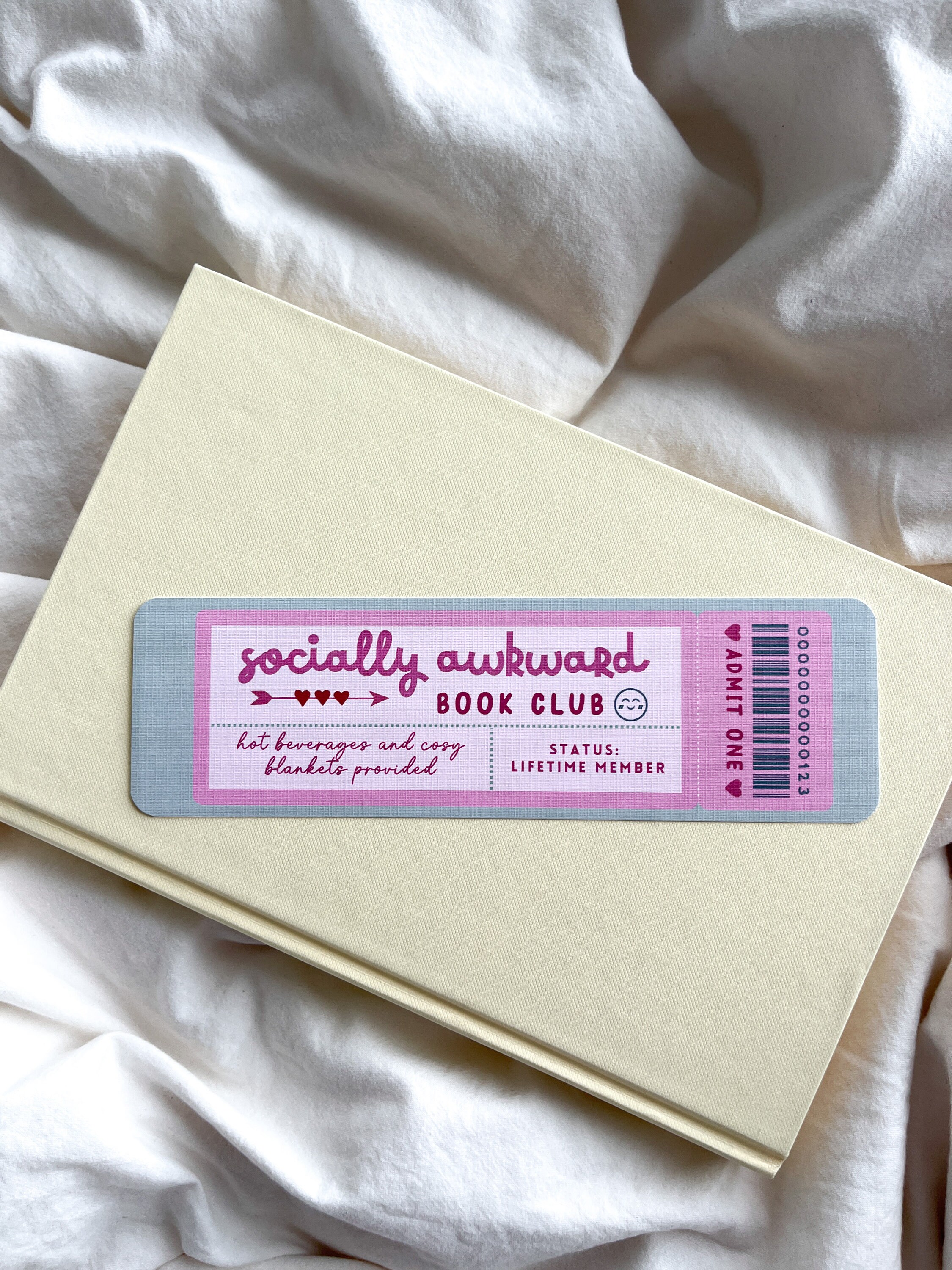 Socially Awkward Book Club Bookmark | Bookmark Ticket Voucher | Social ...