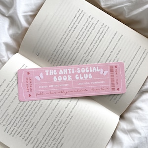 The Anti-social Book Club Bookmark | Feminist Bookmark | Bookmark ...