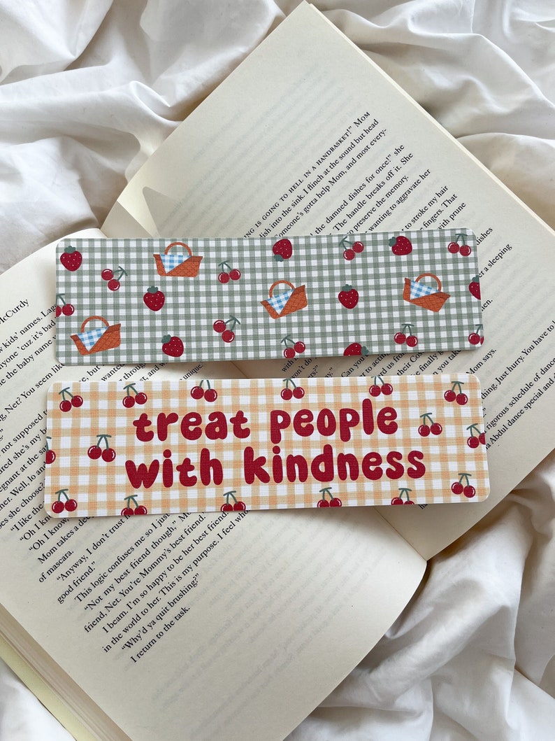 Treat People With Kindness Bookmark | Groovy Retro Bookmark | Cherry ...