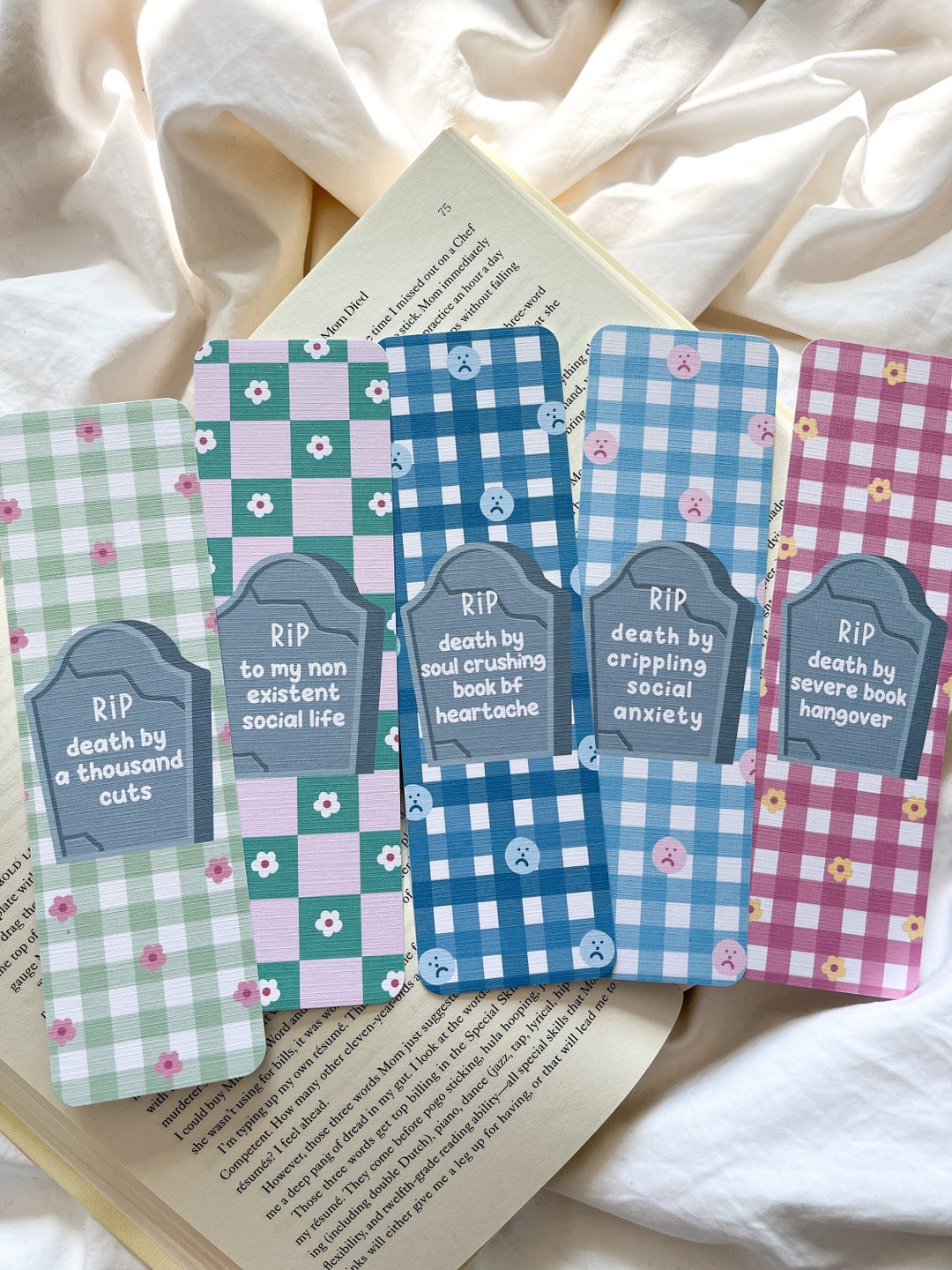 RIP Bookmark Series | Book Lover Bookmark | Death by Books | TBR List ...