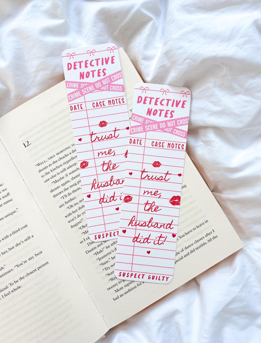 Detective Notes Bookmark | the Husband Did It Bookmark | Thriller ...