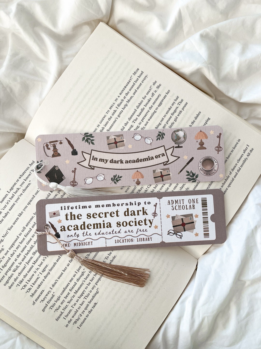 Secret Dark Academia Society Bookmark | Dark Academia Club Bookmark ...