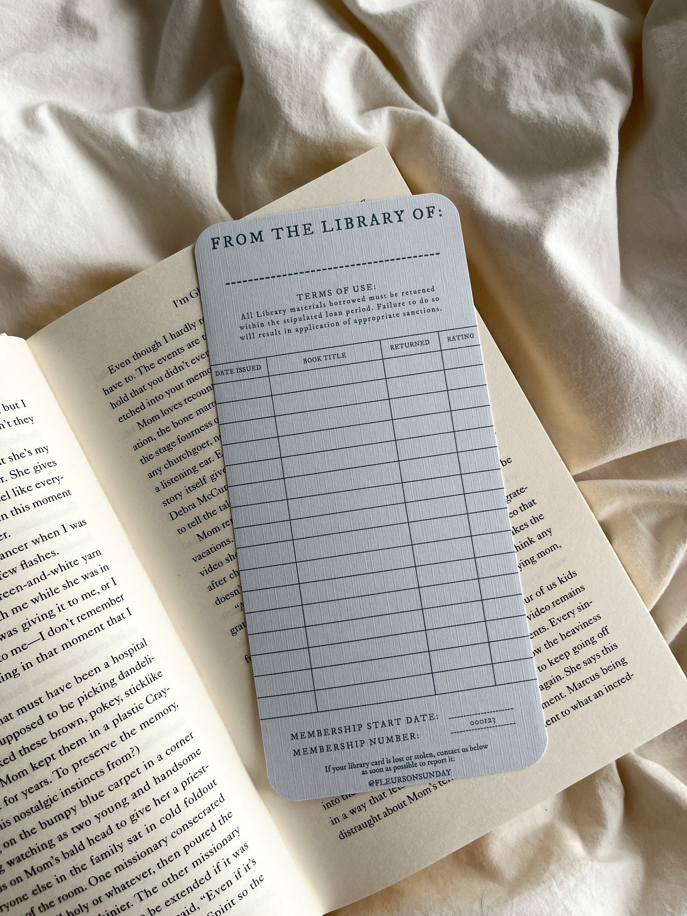 Reading Tracker | Vintage Library Card | Old Fashioned Style Library ...