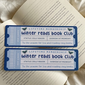 Winter Reads Bookclub Bookmark | Cosy Winter Reader | Winter Bookmark ...
