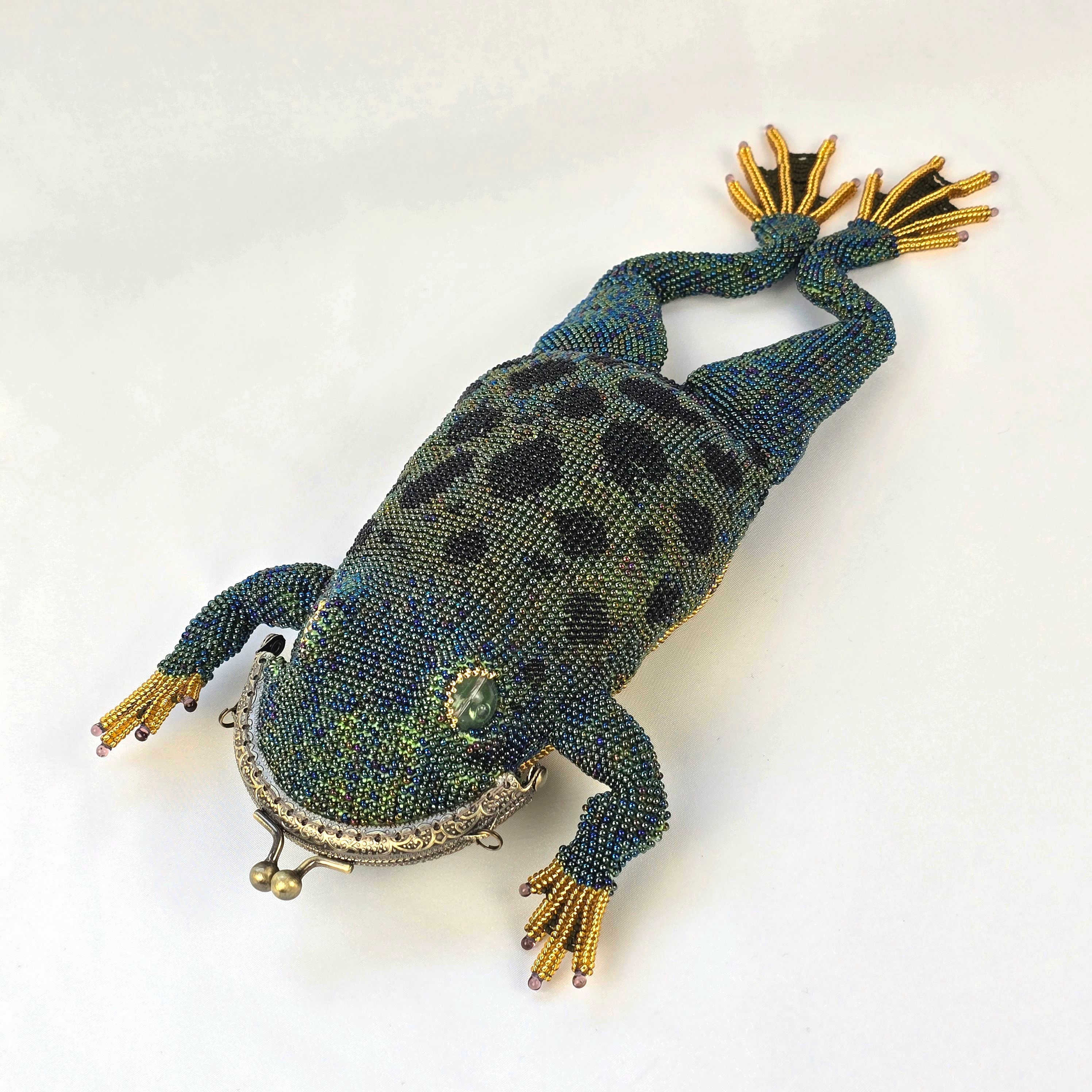 Medium Frog Bag, Beaded Purse, Toad, Amphibian, Unusual Gift, Amazing ...