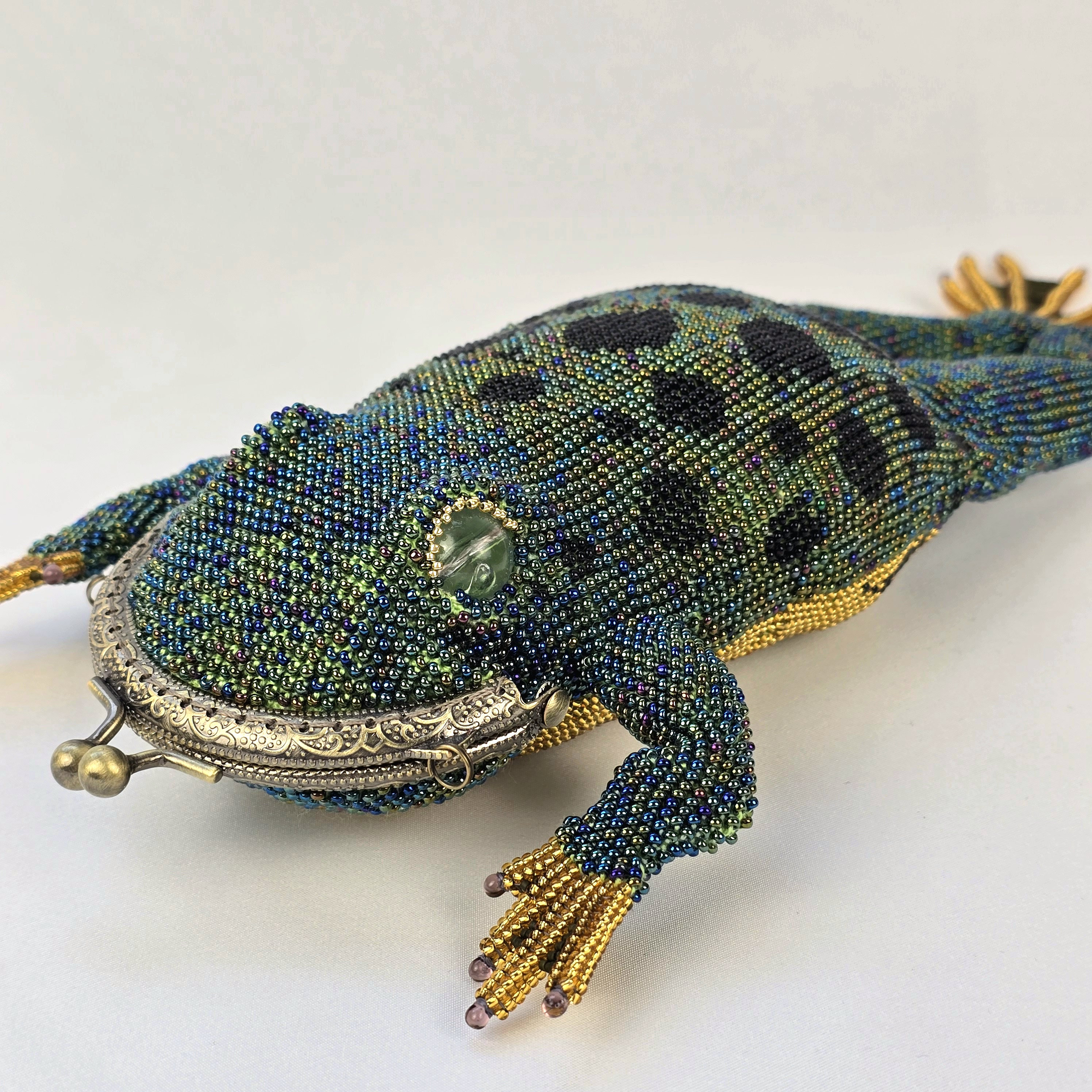 Medium Frog Bag, Beaded Purse, Toad, Amphibian, Unusual Gift, Amazing ...
