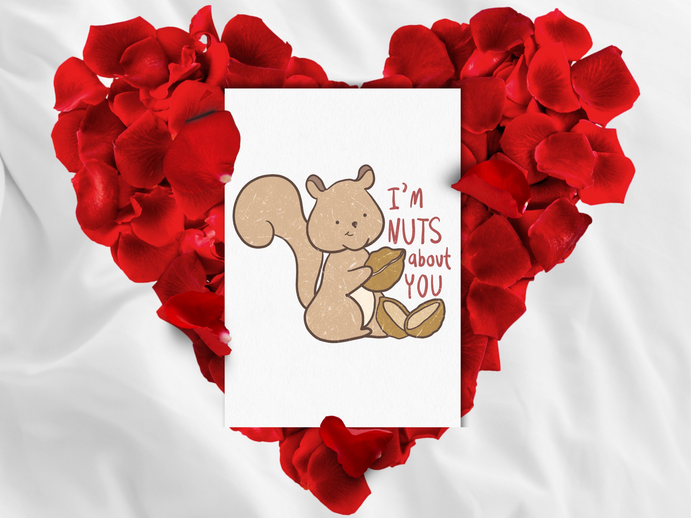 Retro Im Nuts About You Valentines Day Card | Cute Valentine Card ...