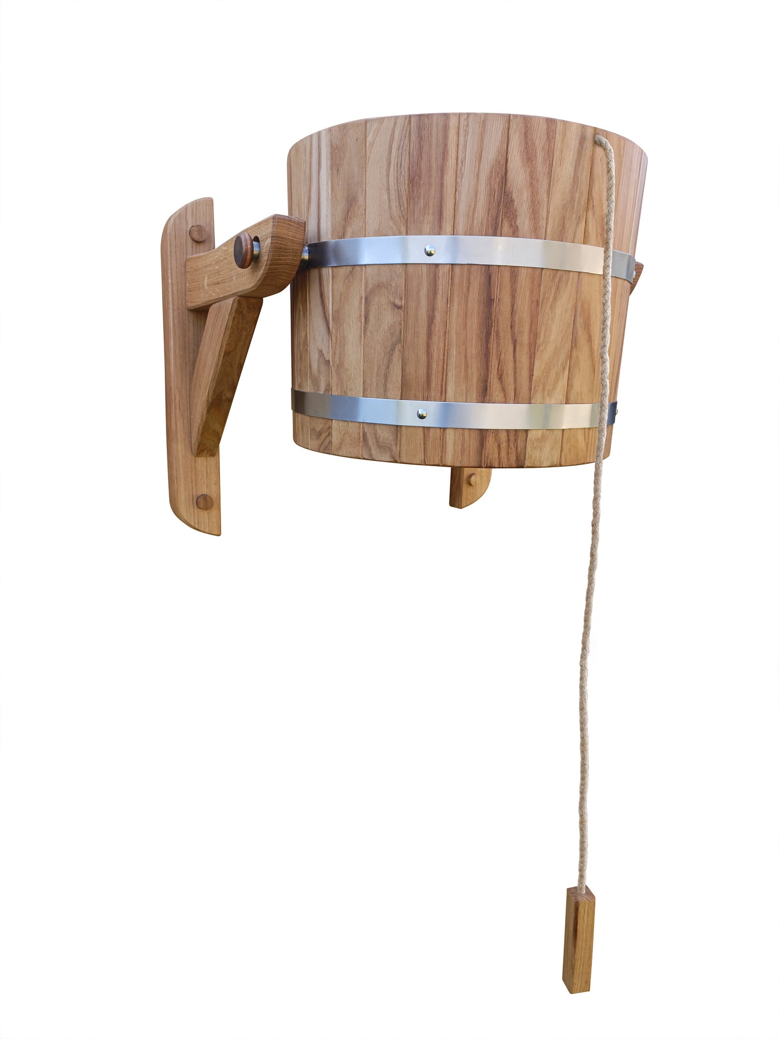 Sauna Waterfall 30l (oak) Rope Pull /sauna Bucket Shower 30l / Extreme ...