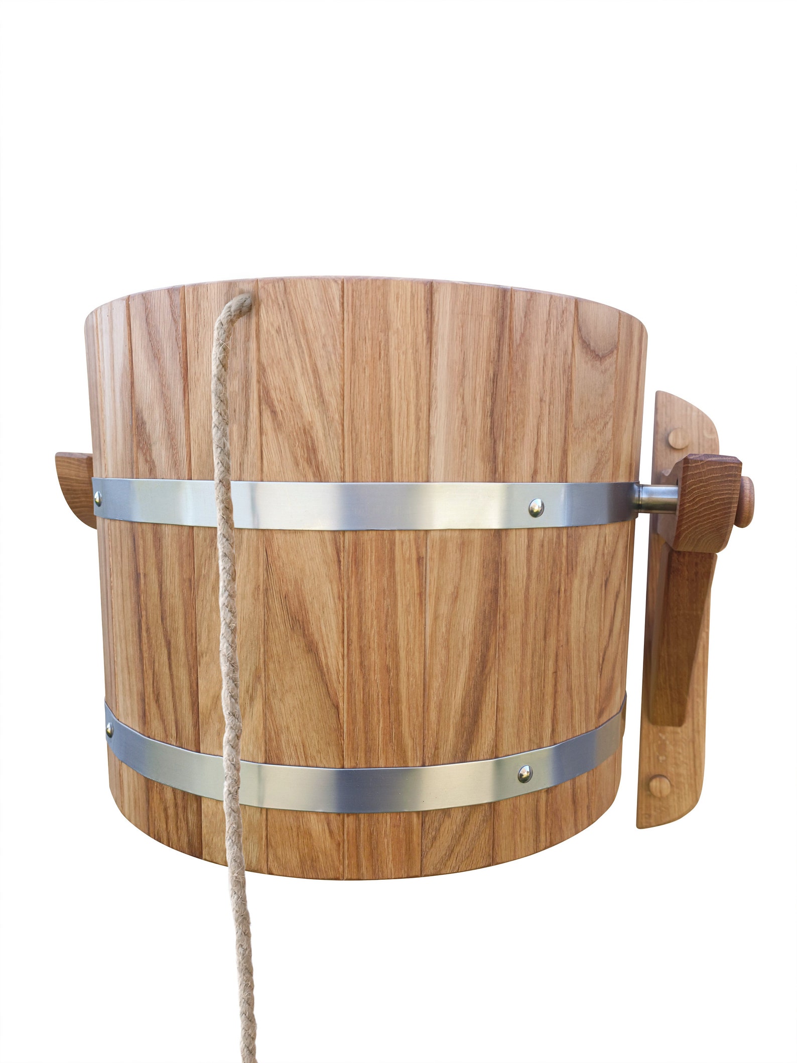 Sauna Waterfall 30l (oak) Rope Pull /sauna Bucket Shower 30l / Extreme ...
