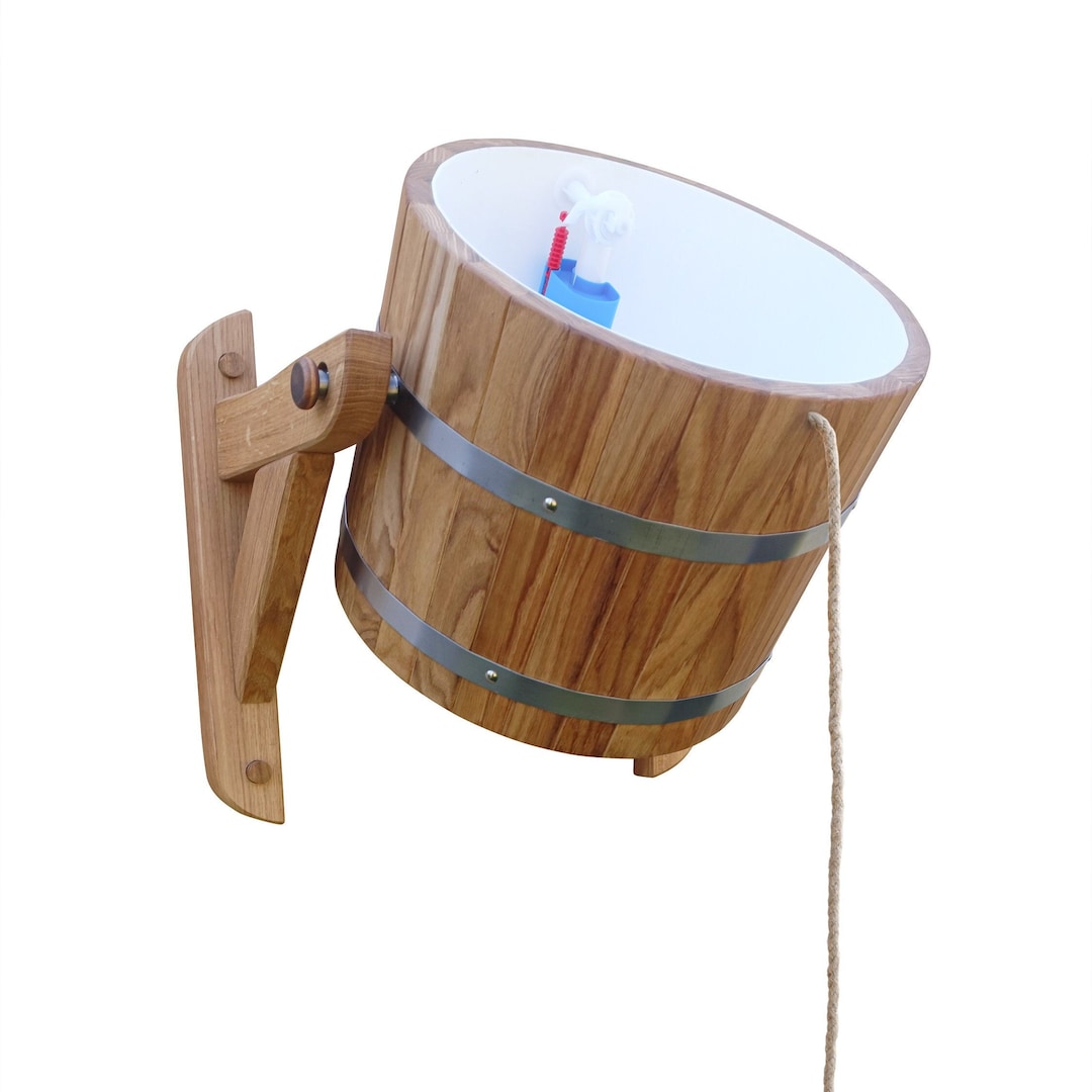 Sauna Waterfall 30l (oak) Rope Pull /sauna Bucket Shower 30l / Extreme ...