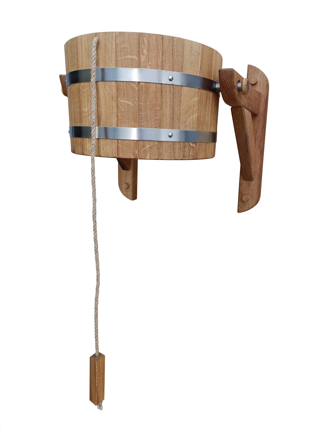 Sauna Cold Water Shower (oak) 12l With Rope Pull / Sauna Waterfall - Etsy