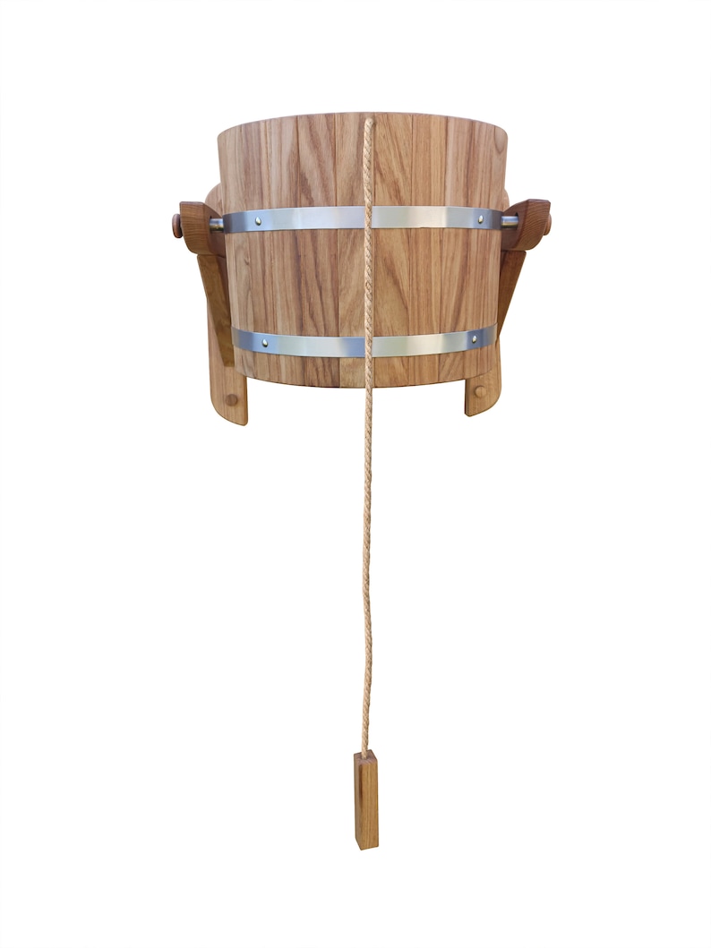 Sauna Waterfall 30l (oak) Rope Pull /sauna Bucket Shower 30l / Extreme ...