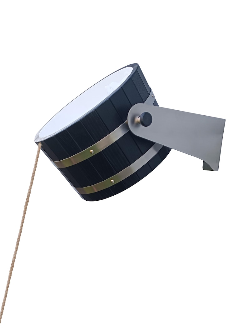 Black Oak Self Spilling Bucket 12l With Stainless Steel Holders (rope ...