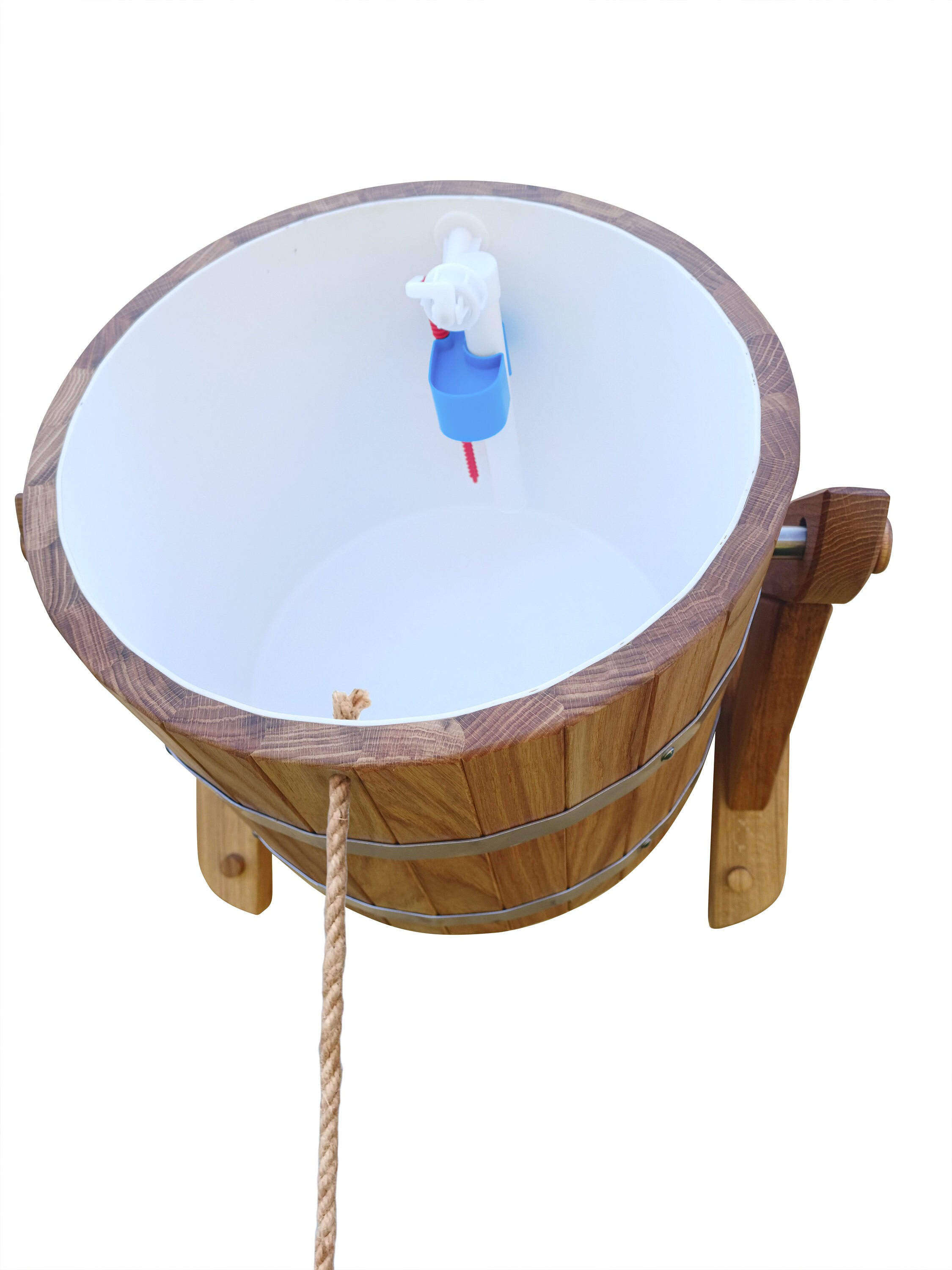 Sauna Waterfall 30l (oak) Rope Pull /sauna Bucket Shower 30l / Extreme ...