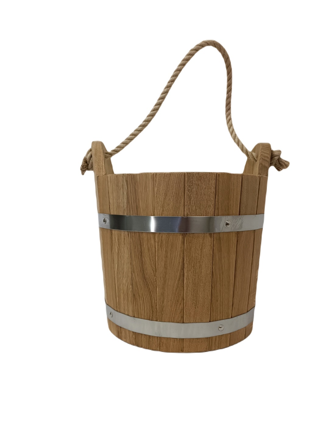 Oak Sauna Bucket 12 L With Rope , Wooden Sauna Bucket, Sauna ...