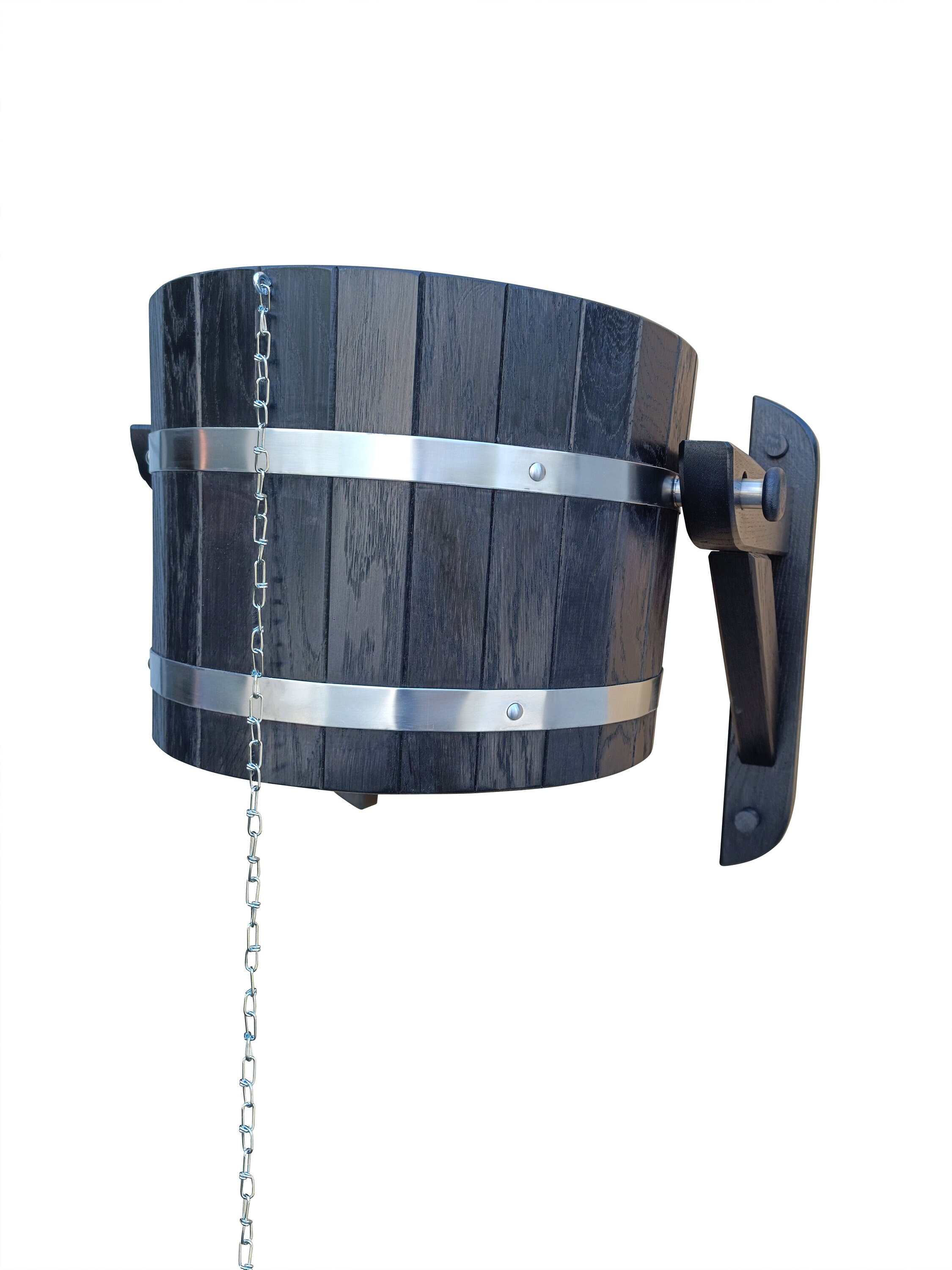 Black Oak Sauna Bucket Shower 20l / Black Self Spilling Bucket - Etsy