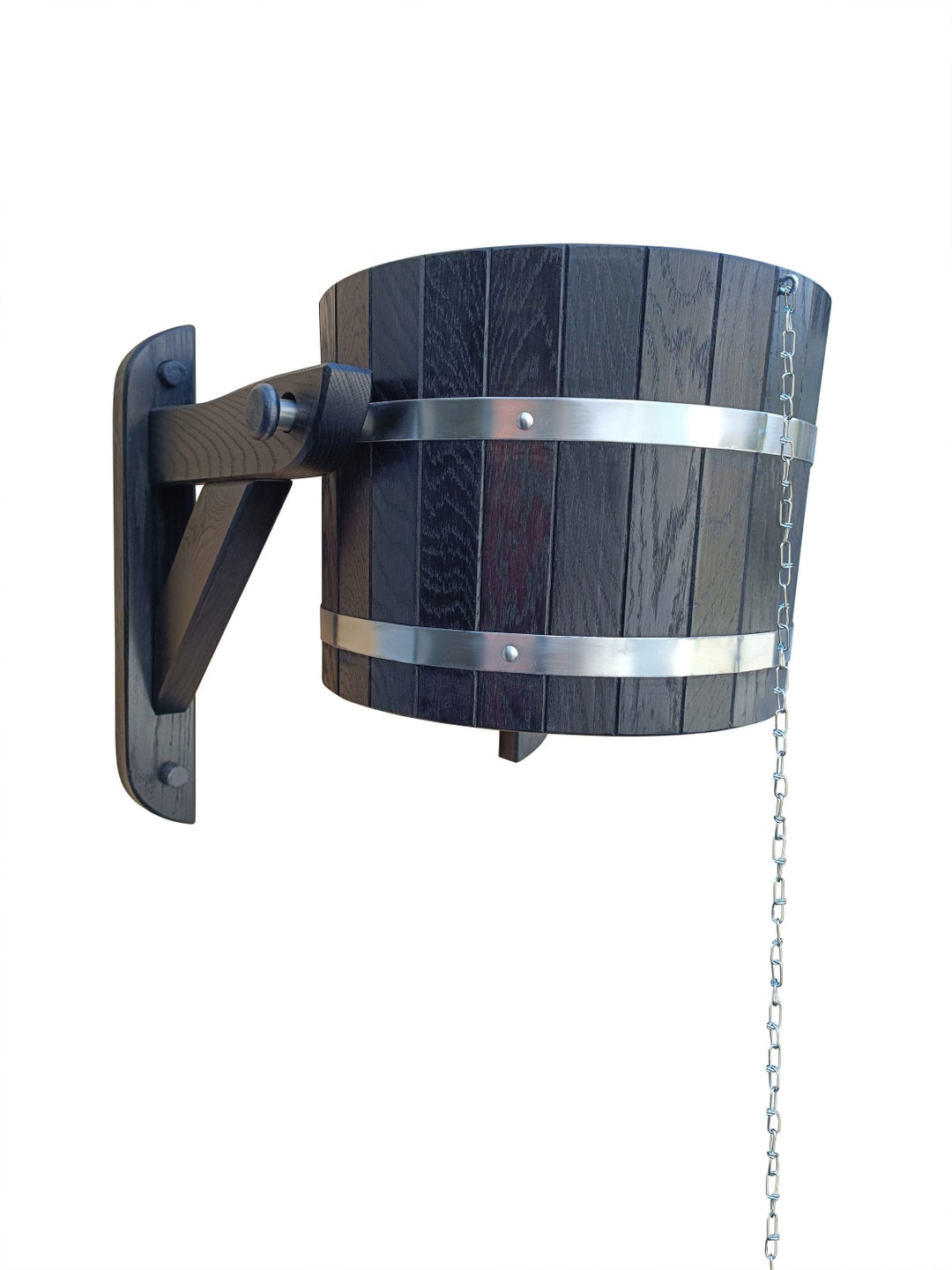 Black Oak Sauna Bucket Shower 20l / Black Self Spilling Bucket - Etsy