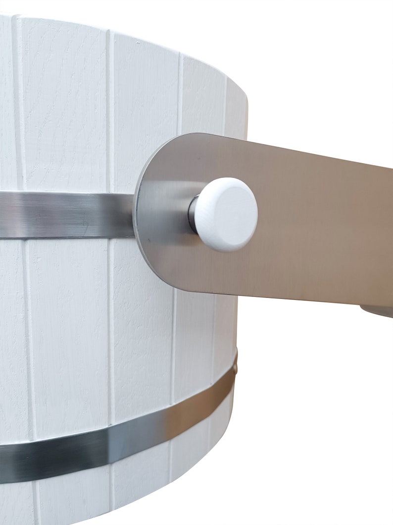 White Oak Sauna Bucket Shower 20l / Sauna Waterfall White Painted - Etsy