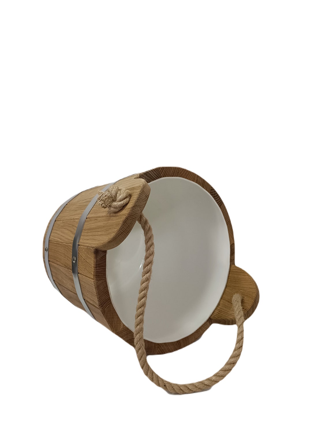 Oak Sauna Bucket 12 L With Rope , Wooden Sauna Bucket, Sauna ...