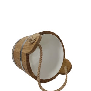 Oak Sauna Bucket 12 L With Rope , Wooden Sauna Bucket, Sauna ...