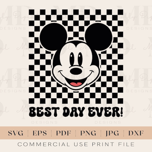 Mickey Mouse Checkered Svg - Etsy