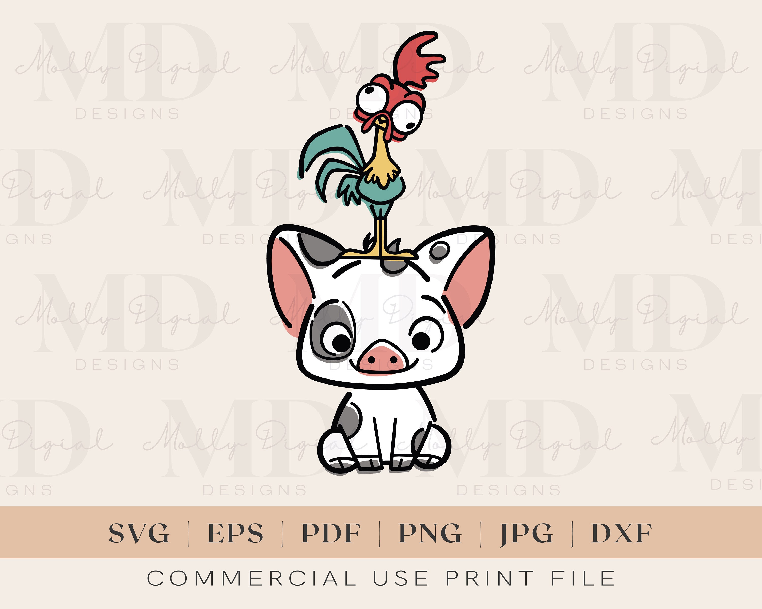 Hei Hei and Pua SVG Moana SVG Sublimation Family Trip - Etsy UK