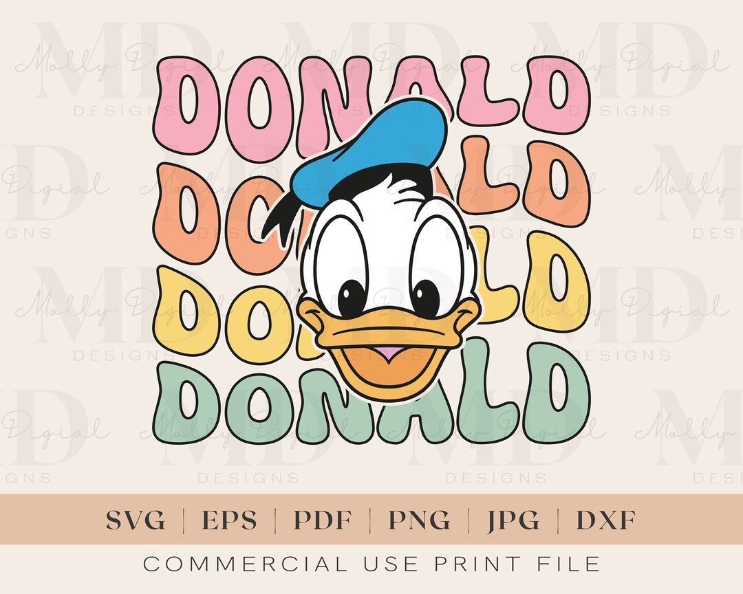 Retro Donald Duck SVG Magical Duck SVG Donald PNG Family - Etsy