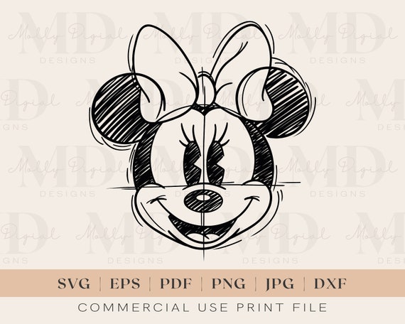 Minnie Mouse Face Outline