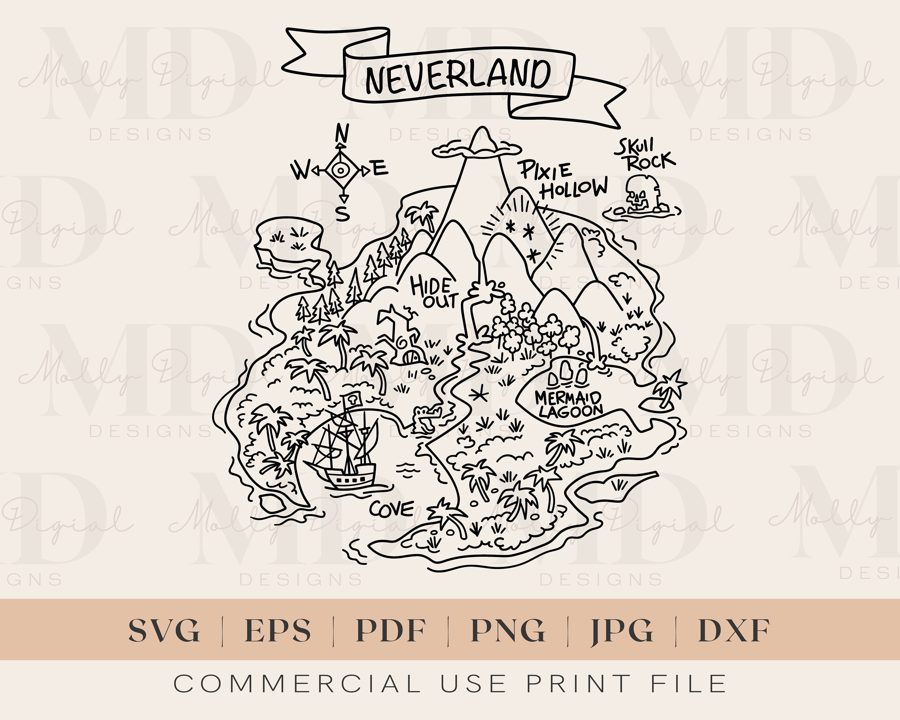 Neverland Map Wallpaper