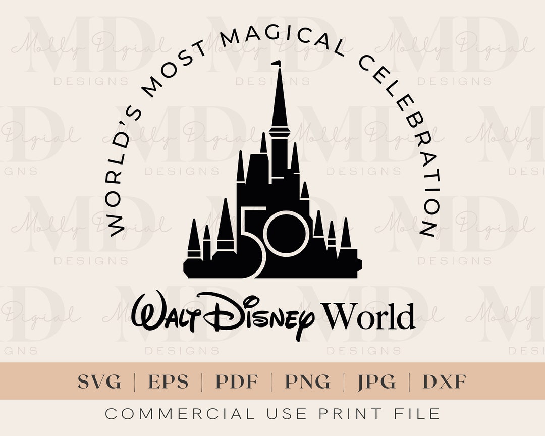 WDW 50th Anniversary Celebration SVG Castle Design SVG - Etsy