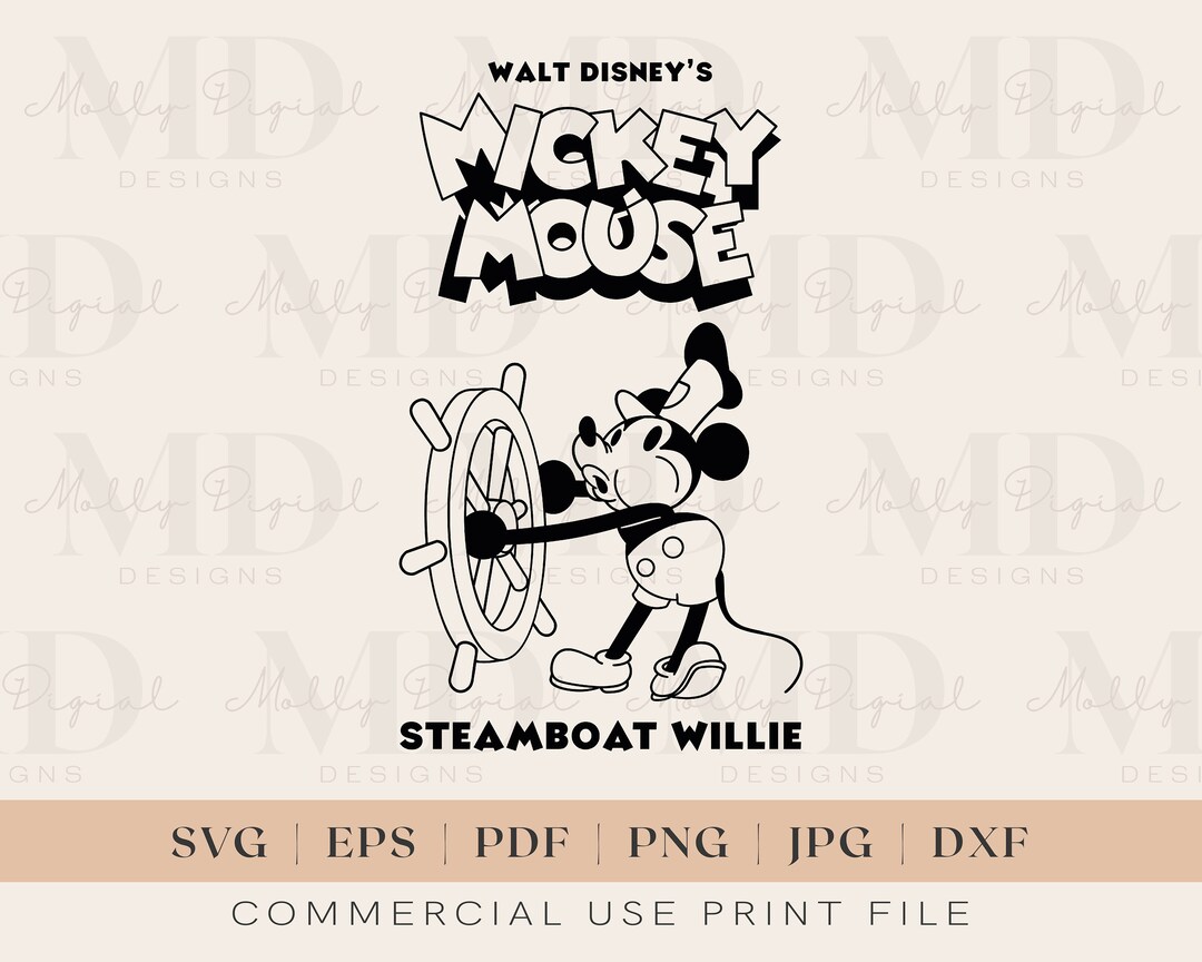 Steamboat Mouse SVG Retro Mickey SVG Steamboat Willie Svg Vintage PNG ...