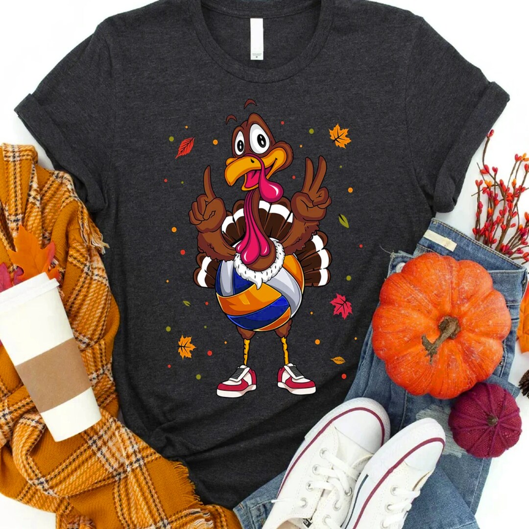 Thanksgiving Turkey Volleyball T-shirt, Volleyball Lover Tee ...