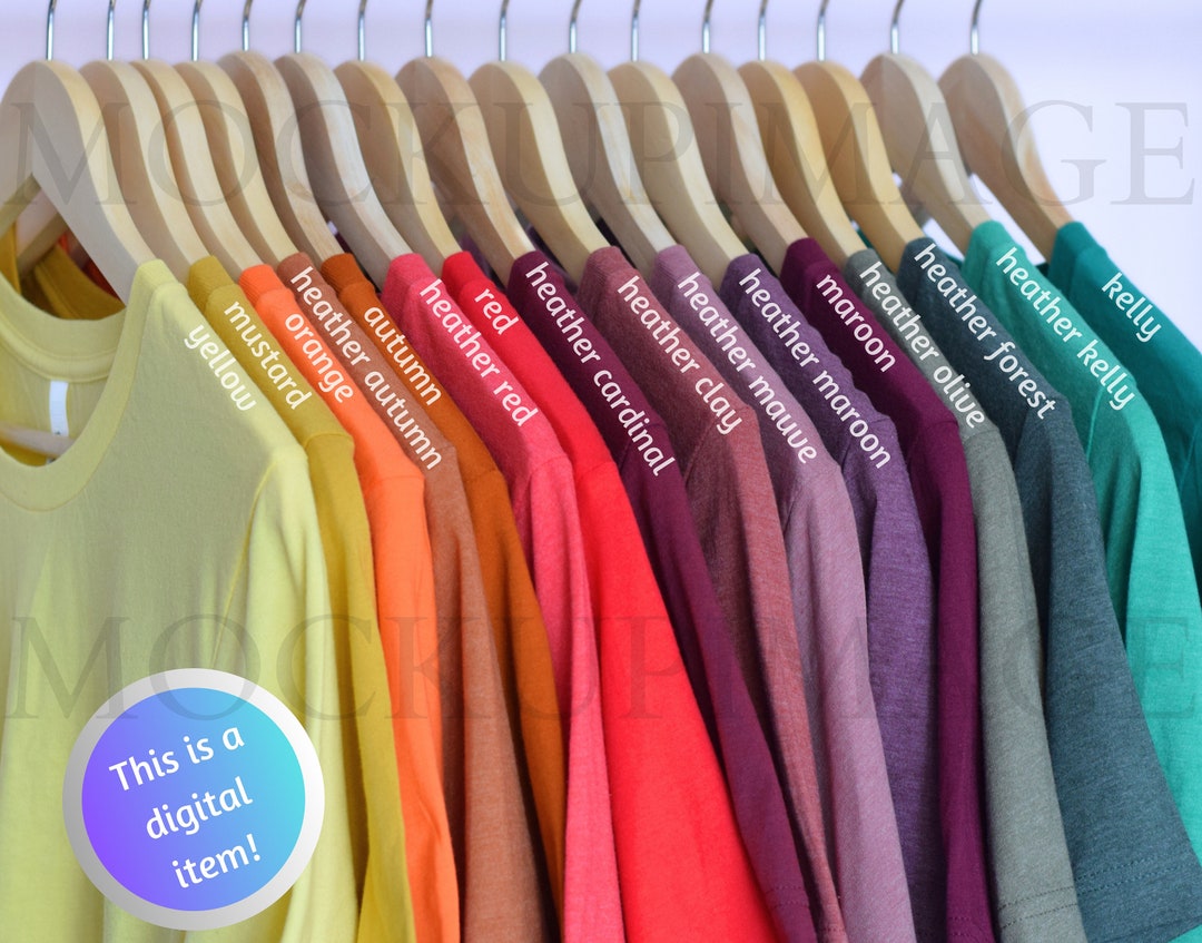 Bella Canvas 3001 Color Chart, Unisex Heavy Jersey Tshirt Chart ...