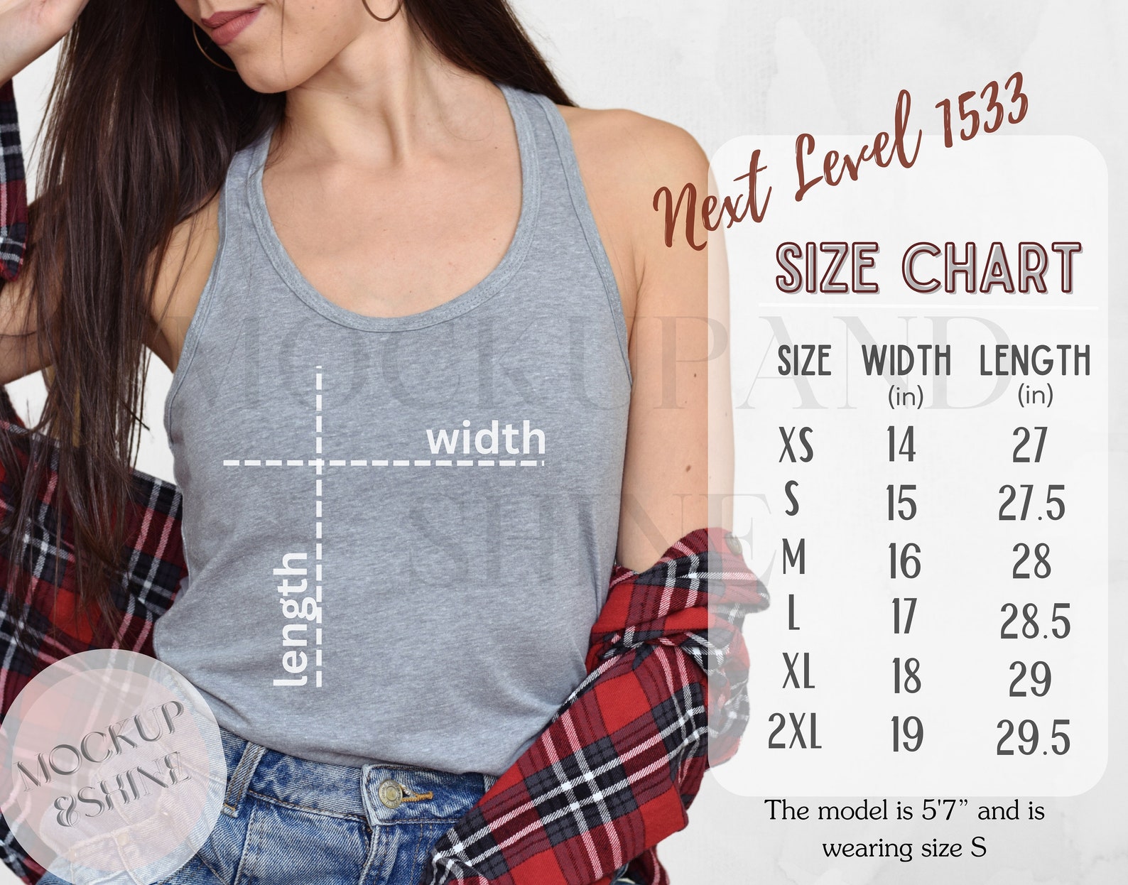 Next Level 1533 Size Chart, Women's Ideal Racerback Tank Size Chart ...