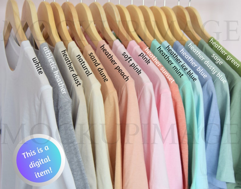 Bella Canvas 3001 Color Chart, Unisex Heavy Jersey Tshirt Chart ...