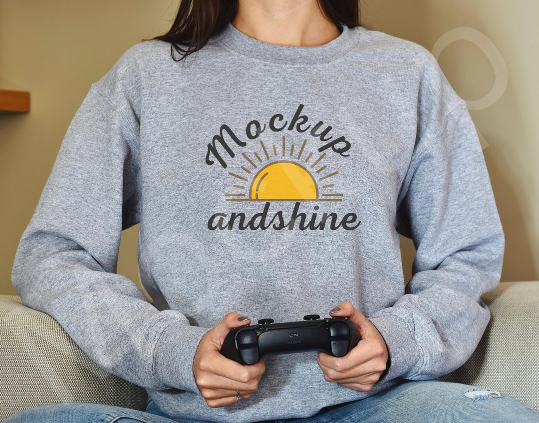 Gildan 18000 Mockup, Gildan Sport Grey Sweatshirt Mockup, Sweatshirt ...