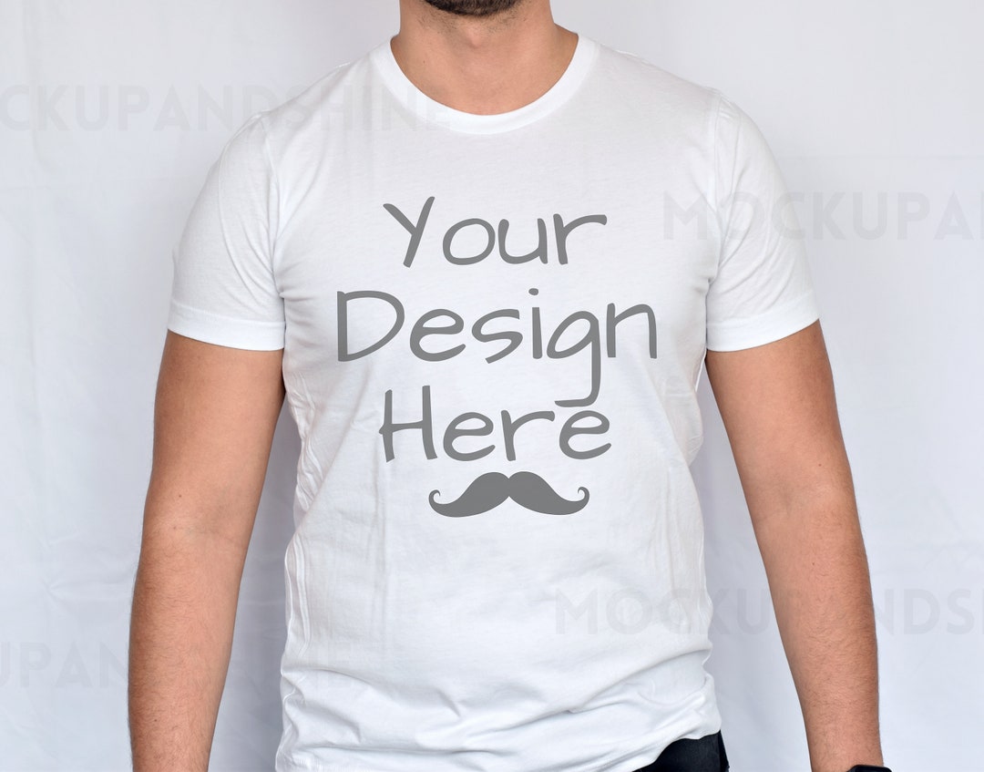 Bella Canvas 3001 Mockup, White Bella Canvas 3001 Male Mockup, Mens ...