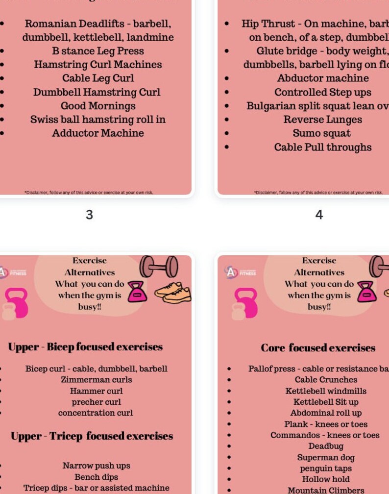 Exercise Alternatives Guide - Etsy
