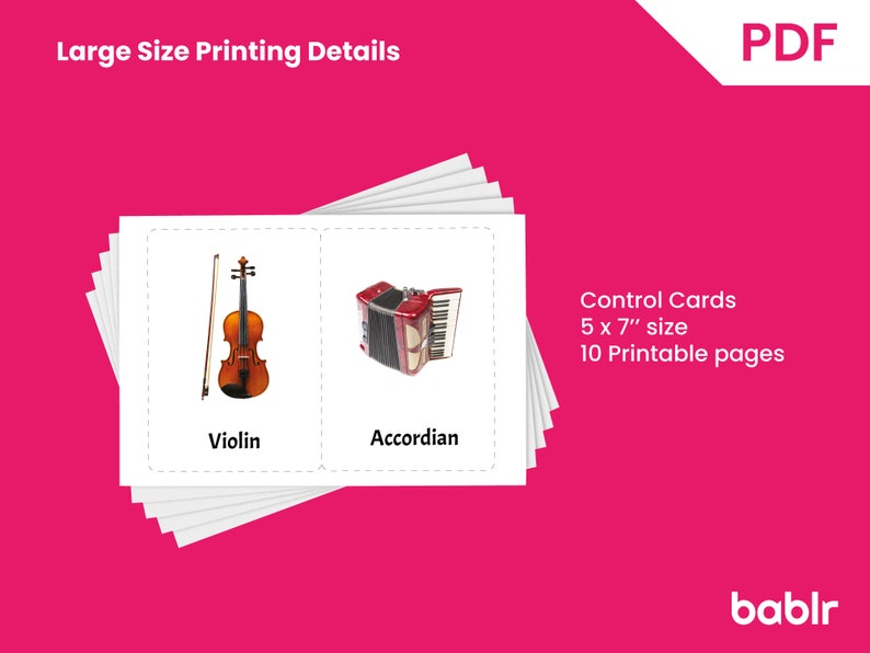 Musical Instruments • Editable Montessori Cards • PDF Printable Toddler ...