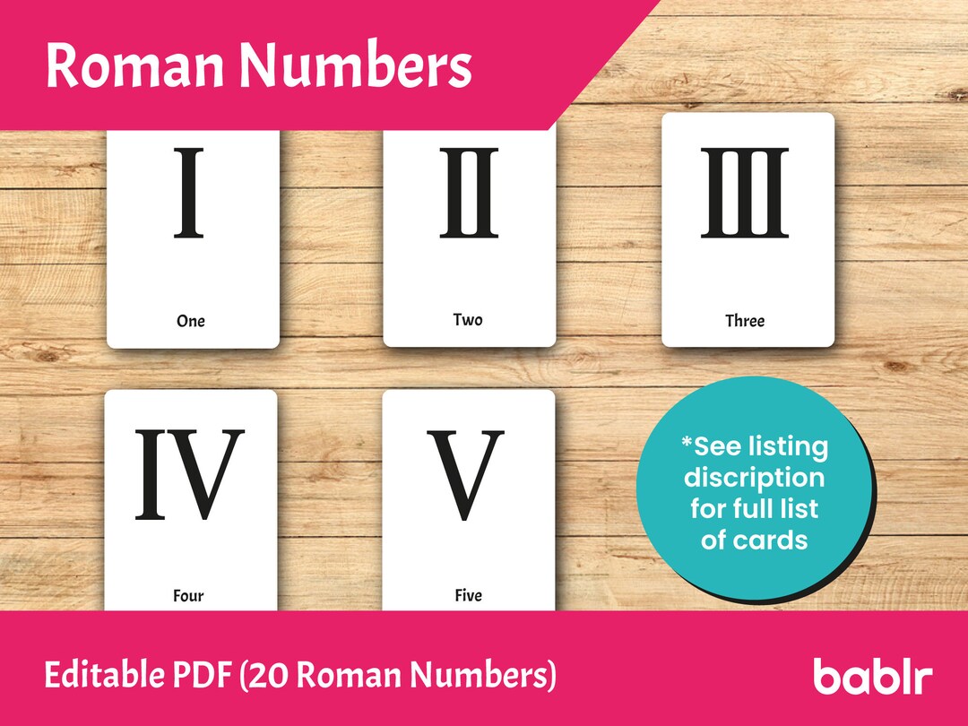 Roman Numbers • Editable Montessori Cards • PDF Printable Toddler ...