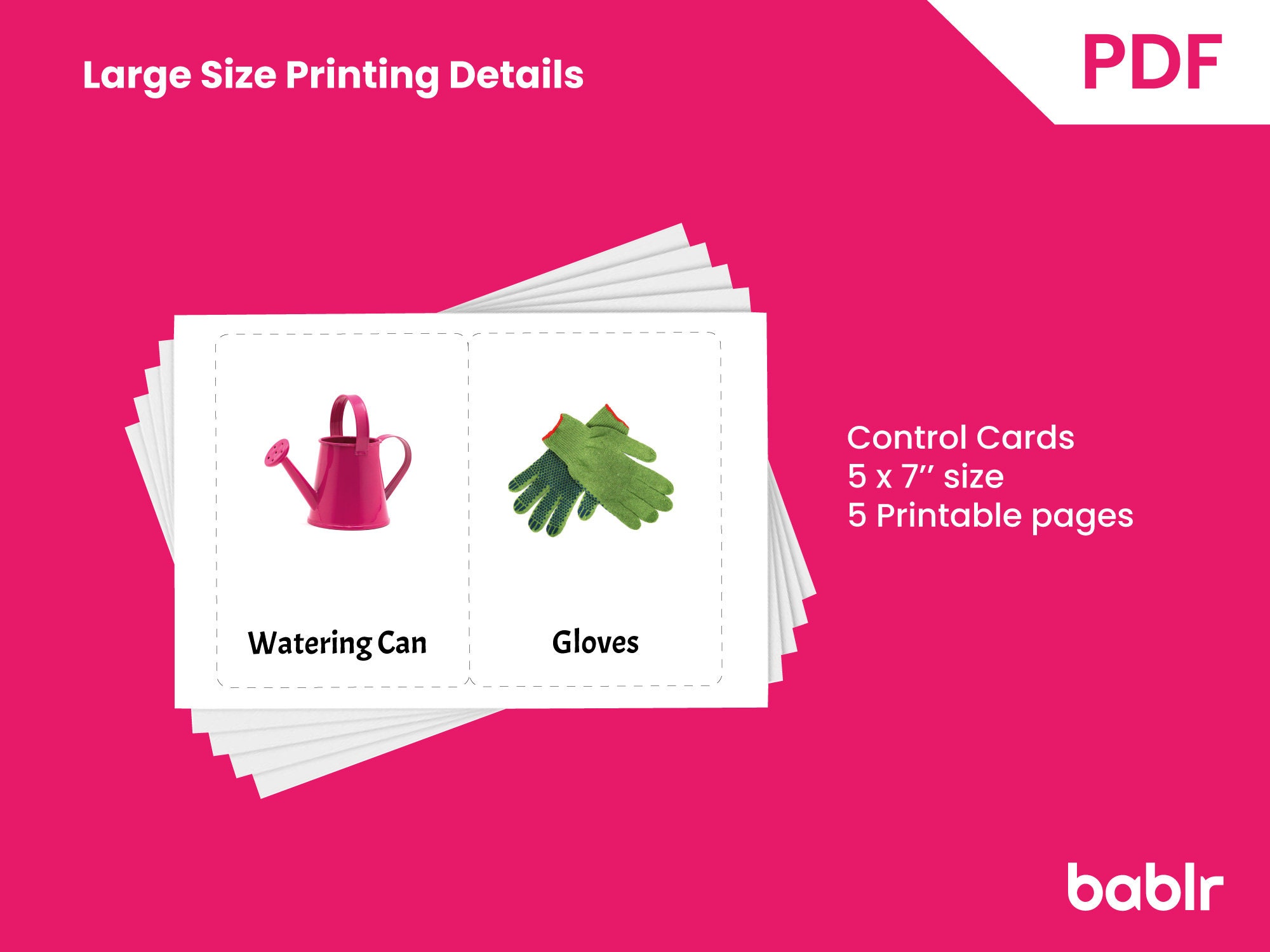 Gardening Tools • Editable Montessori Cards • PDF Printable Toddler ...