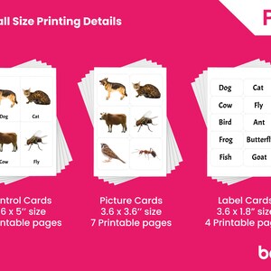 Editable Montessori Cards • PDF Printable Toddler Flashcards • 3- Part ...