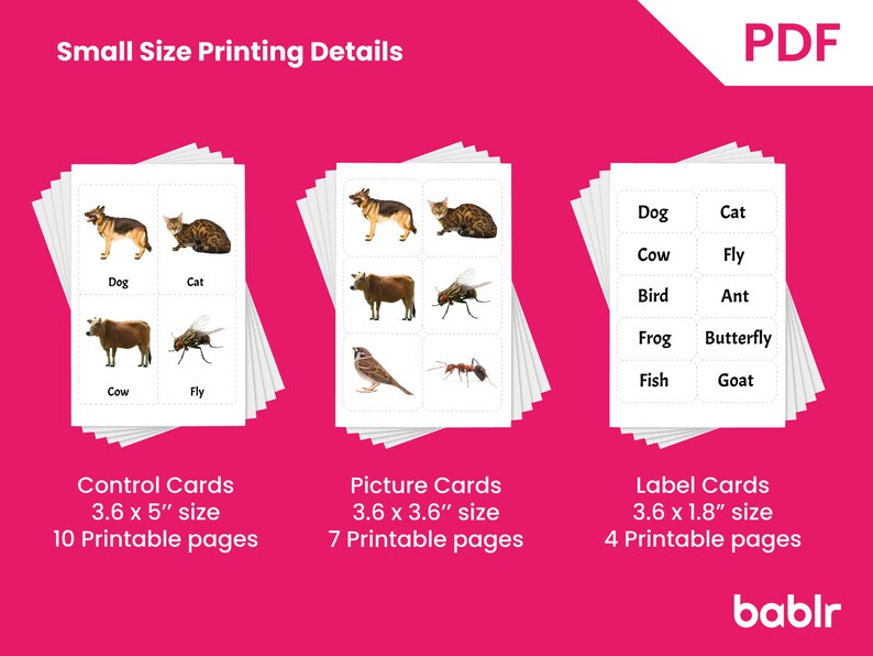 Editable Montessori Cards • PDF Printable Toddler Flashcards • 3- Part ...