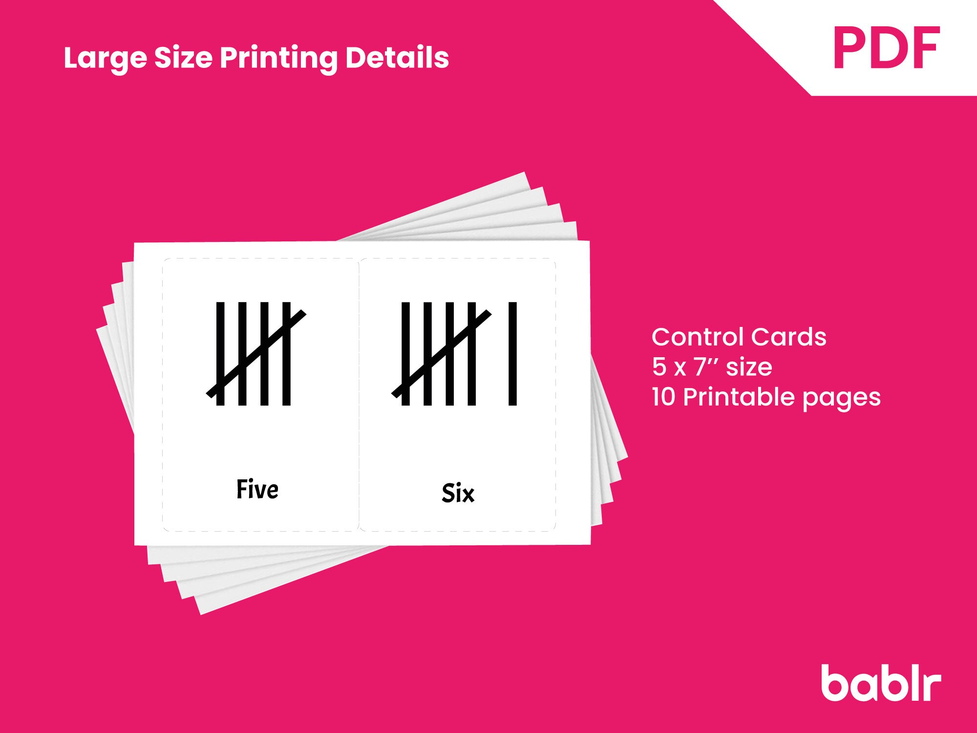 Tally Marks • Editable Montessori Cards • PDF Printable Kids Flashcards ...