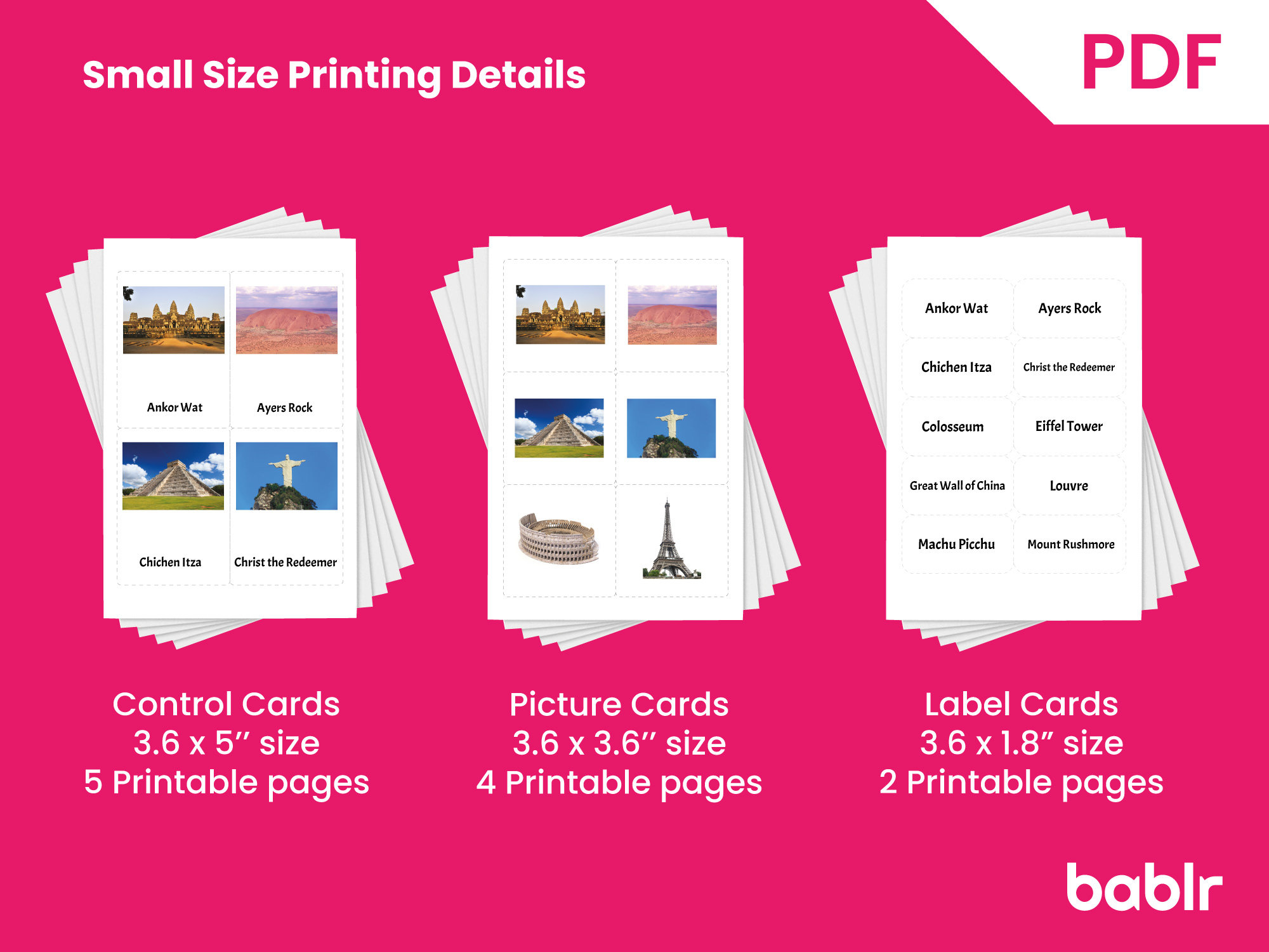 Monuments • Editable Montessori Cards • PDF Printable Toddler ...