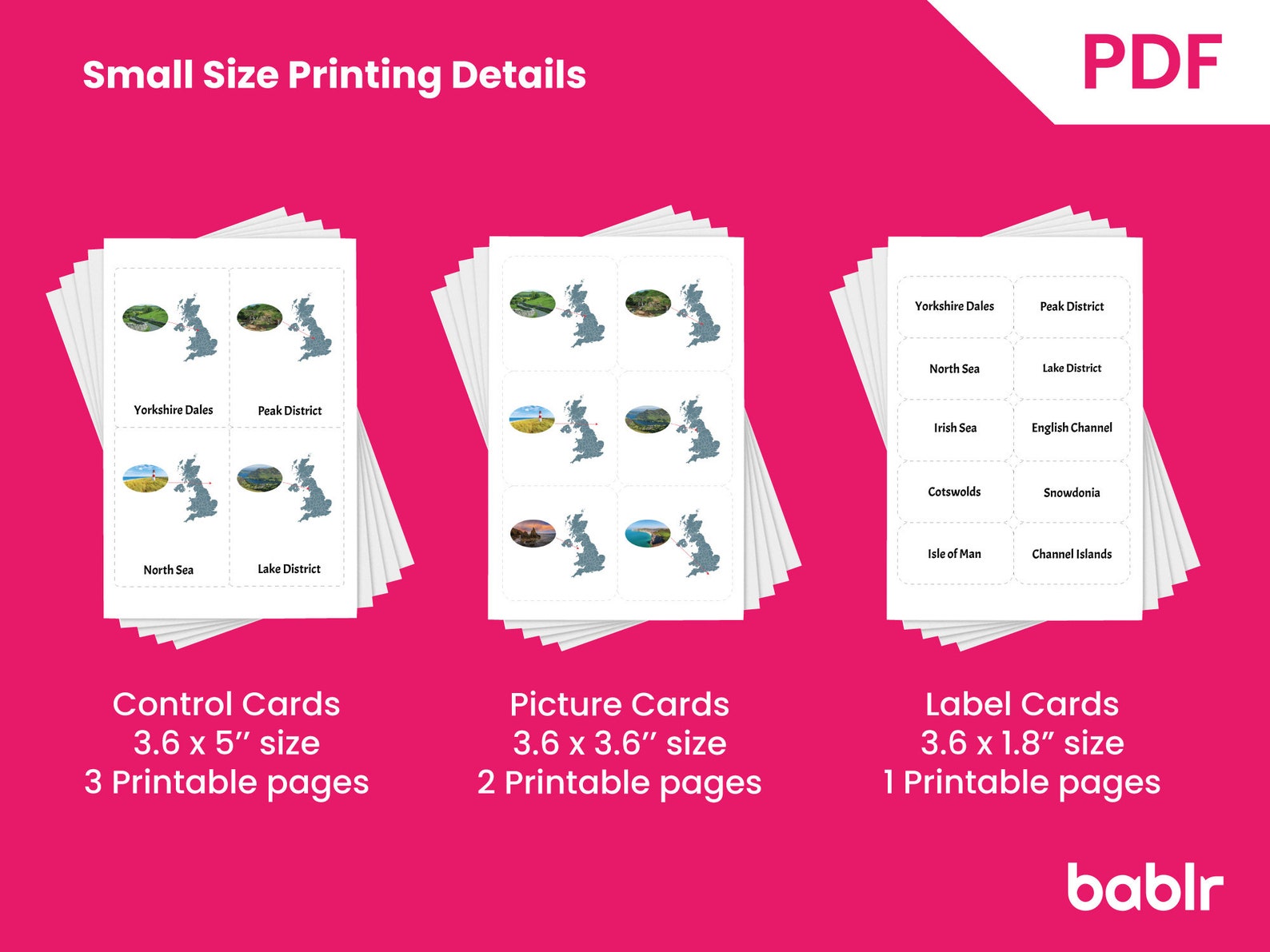 Uk's Physical Map • Editable Montessori Cards • PDF Printable Kids ...