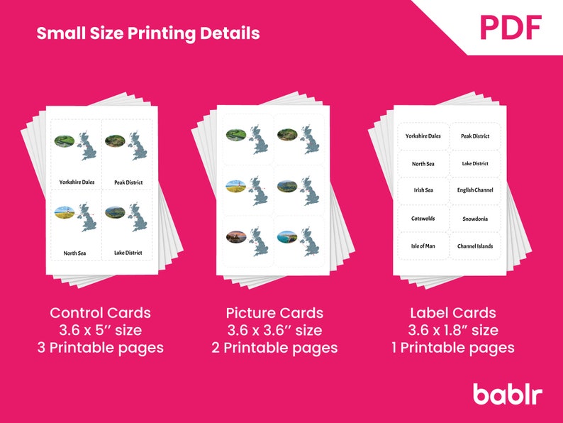 Uk's Physical Map • Editable Montessori Cards • PDF Printable Kids ...