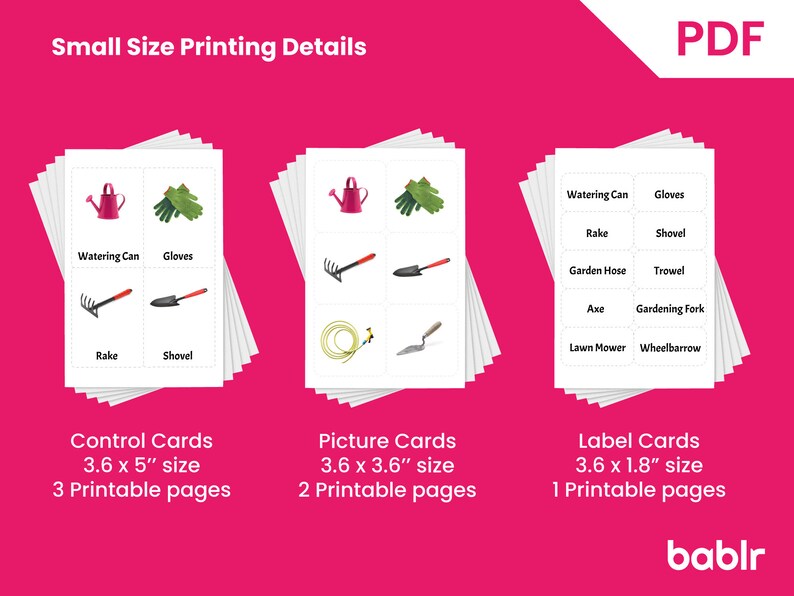 Gardening Tools • Editable Montessori Cards • PDF Printable Toddler ...