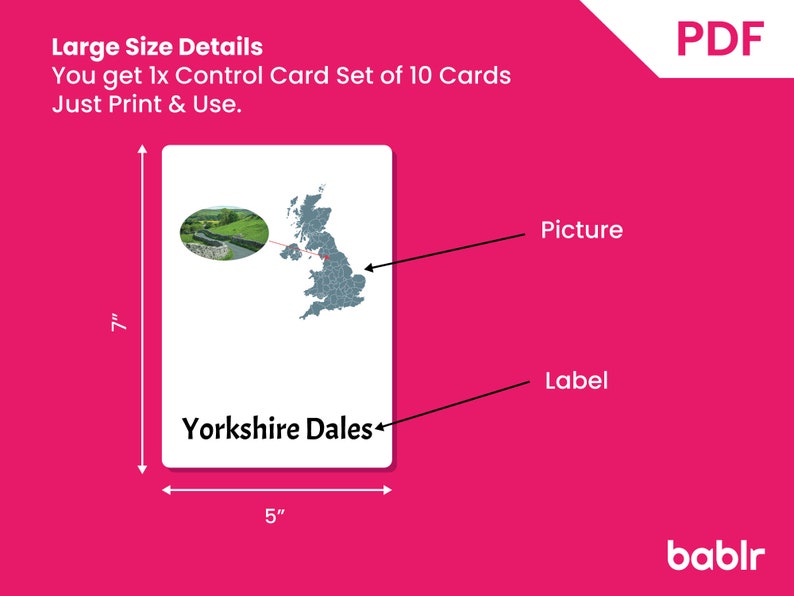 Uk's Physical Map • Editable Montessori Cards • PDF Printable Kids ...